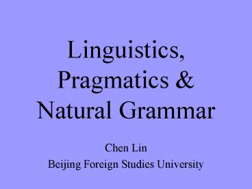 Linguistics, Pragmatics presentation | free to view