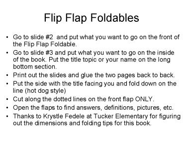 Flip Flap Foldables presentation | free to view