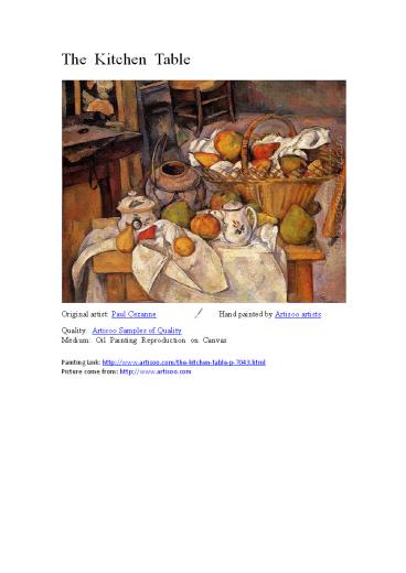 PPT – The Kitchen Table PowerPoint presentation | free to download - id ...