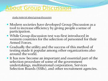 PPT – About Group Discussion PowerPoint presentation | free to download ...