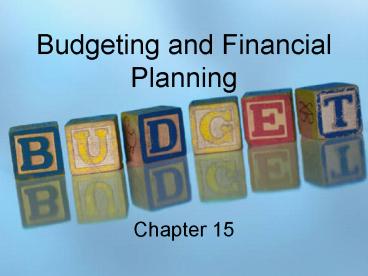 Budgeting and Financial Planning presentation | free to view