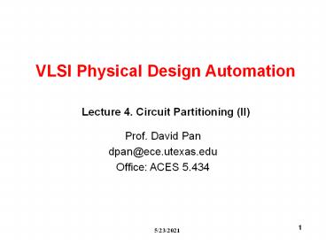 VLSI Physical Design Automation presentation | free to download
