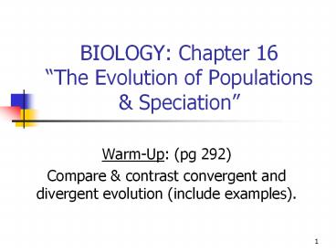 BIOLOGY: Chapter 16 presentation | free to download