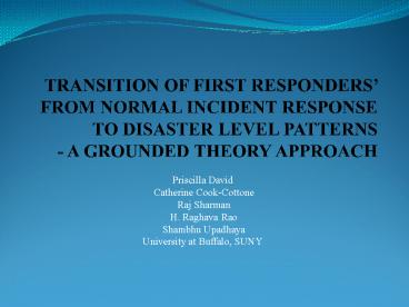 TRANSITION OF FIRST RESPONDERS presentation | free to download