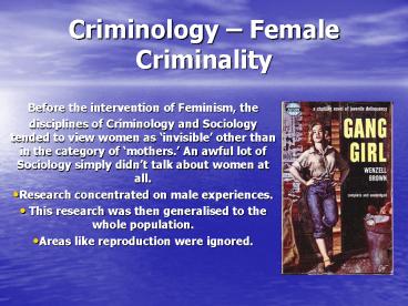 Criminology presentation | free to download