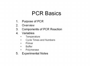 PCR Basics presentation | free to download