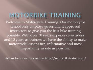 Motorbike training presentation | free to download