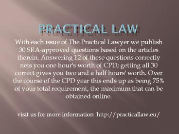 Practical law presentation | free to download