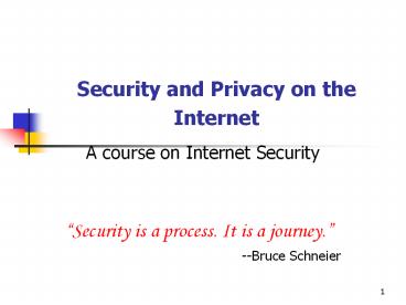 Security and Privacy on the Internet presentation | free to download
