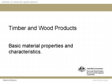 Timber and Wood Products presentation | free to view