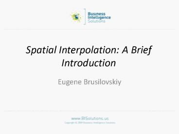 PPT – Spatial Interpolation: A Brief Introduction PowerPoint ...