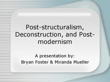 Ppt Structuralism Powerpoint Presentation Id1988842