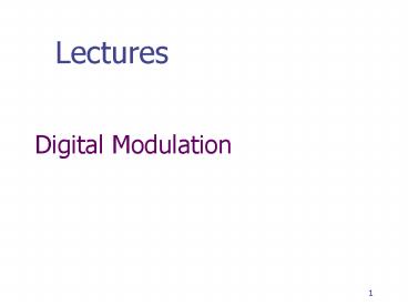 Digital Modulation presentation | free to download