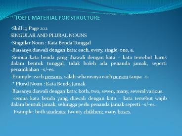 * TOEFL MATERIAL FOR STRUCTURE presentation | free to download