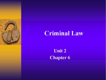 Criminal Law presentation | free to download