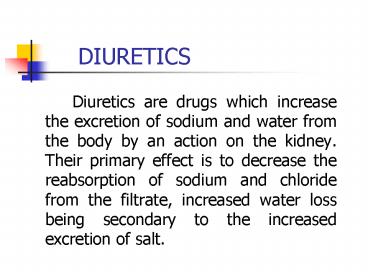 DIURETICS presentation | free to view