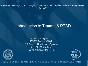 Introduction to Trauma presentation | free to download