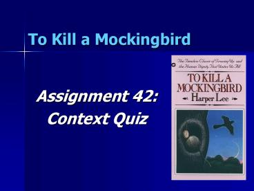 To Kill a Mockingbird presentation | free to download