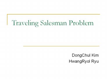 Traveling Salesman Problem presentation | free to download