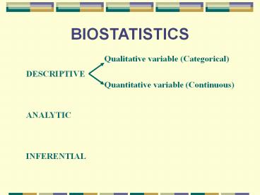 PPT – BIOSTATISTICS PowerPoint presentation | free to download - id ...