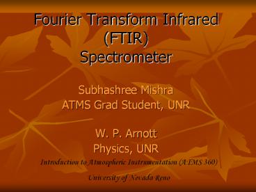 PPT – Fourier Transform Infrared (FTIR) Spectrometer PowerPoint presentation | free to download ...