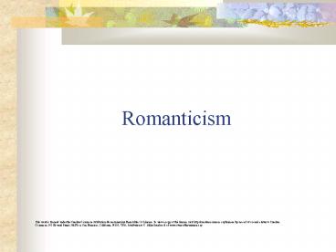Romanticism presentation | free to download