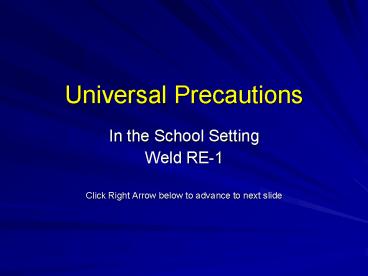 Universal Precautions presentation | free to view