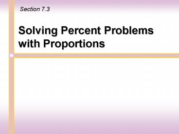 PPT – Solving Percent Problems with Proportions PowerPoint presentation ...