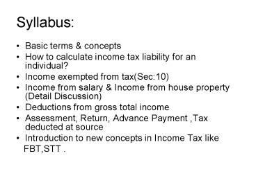 Syllabus: presentation | free to download