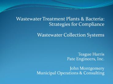 Wastewater Treatment Plants presentation | free to view