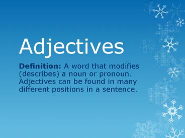 Adjectives presentation | free to download