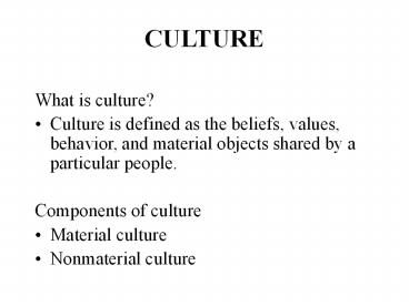 CULTURE presentation | free to download
