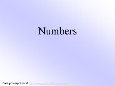 Numbers presentation | free to download