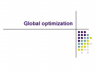 Global optimization presentation | free to download