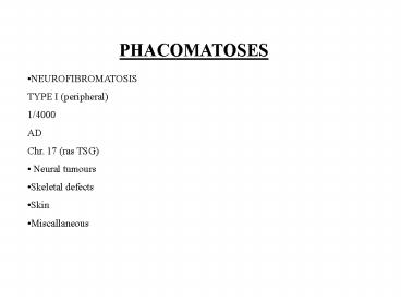 PHACOMATOSES presentation | free to download
