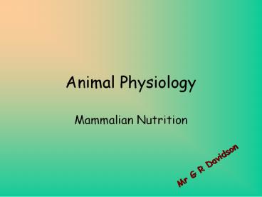 Animal Physiology presentation | free to download