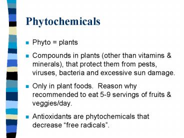 Phytochemicals presentation | free to view