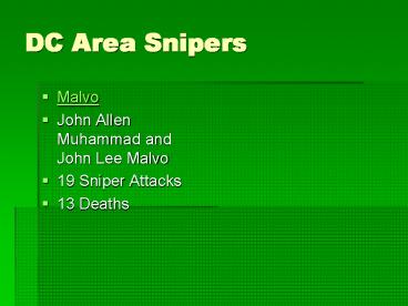 PPT – DC Area Snipers PowerPoint presentation | free to download - id ...