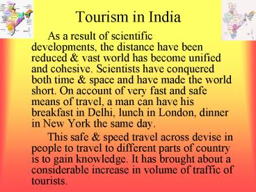 Tourism in India presentation | free to view