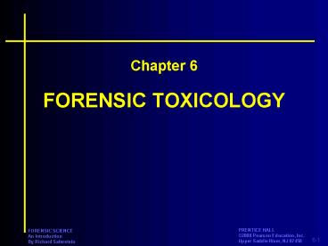 FORENSIC TOXICOLOGY presentation | free to view