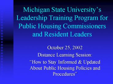 PPT – Michigan State University PowerPoint presentation | free to view ...