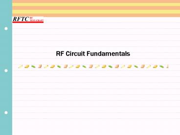 RF Circuit Fundamentals presentation | free to download