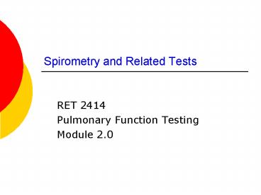 PPT – Spirometry and Related Tests PowerPoint presentation | free to ...