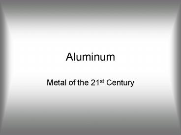 Aluminum presentation | free to download