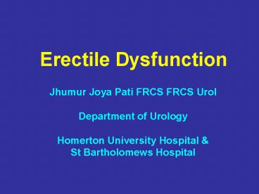 PPT – Erectile Dysfunction PowerPoint presentation | free to view - id ...
