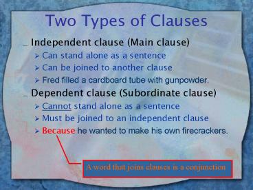 PPT – Two Types of Clauses PowerPoint presentation | free to download ...