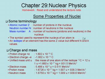 Chapter 29:Nuclear Physics presentation | free to download
