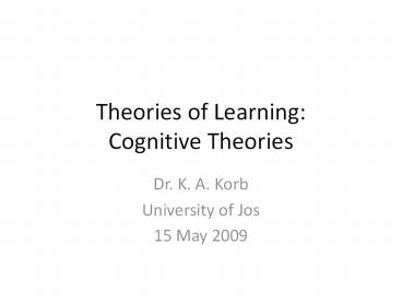 PPT – Theories of learning PowerPoint presentation | free to view - id ...