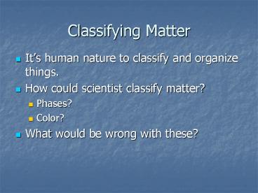 Classifying Matter presentation | free to download
