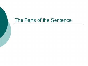 PPT – The Parts of the Sentence PowerPoint presentation | free to ...